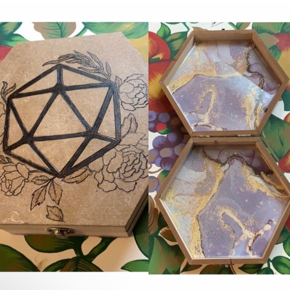 Games | New Folding Dice Tray Box D2 Floral Tabletop Rpg Dnd | Poshmark